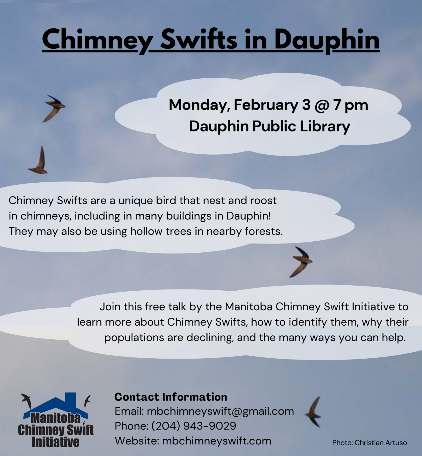 Upcoming Presentation ! – Manitoba Chimney Swift Initiative